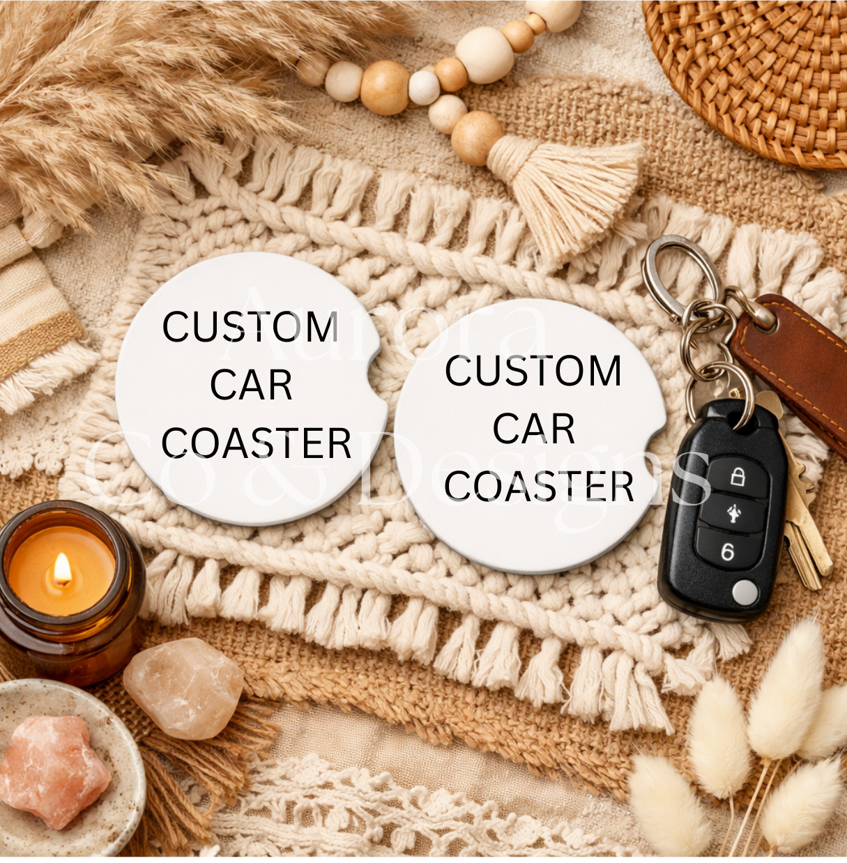 Customised/Personalised Car Coasters – Aurora Co & Designs